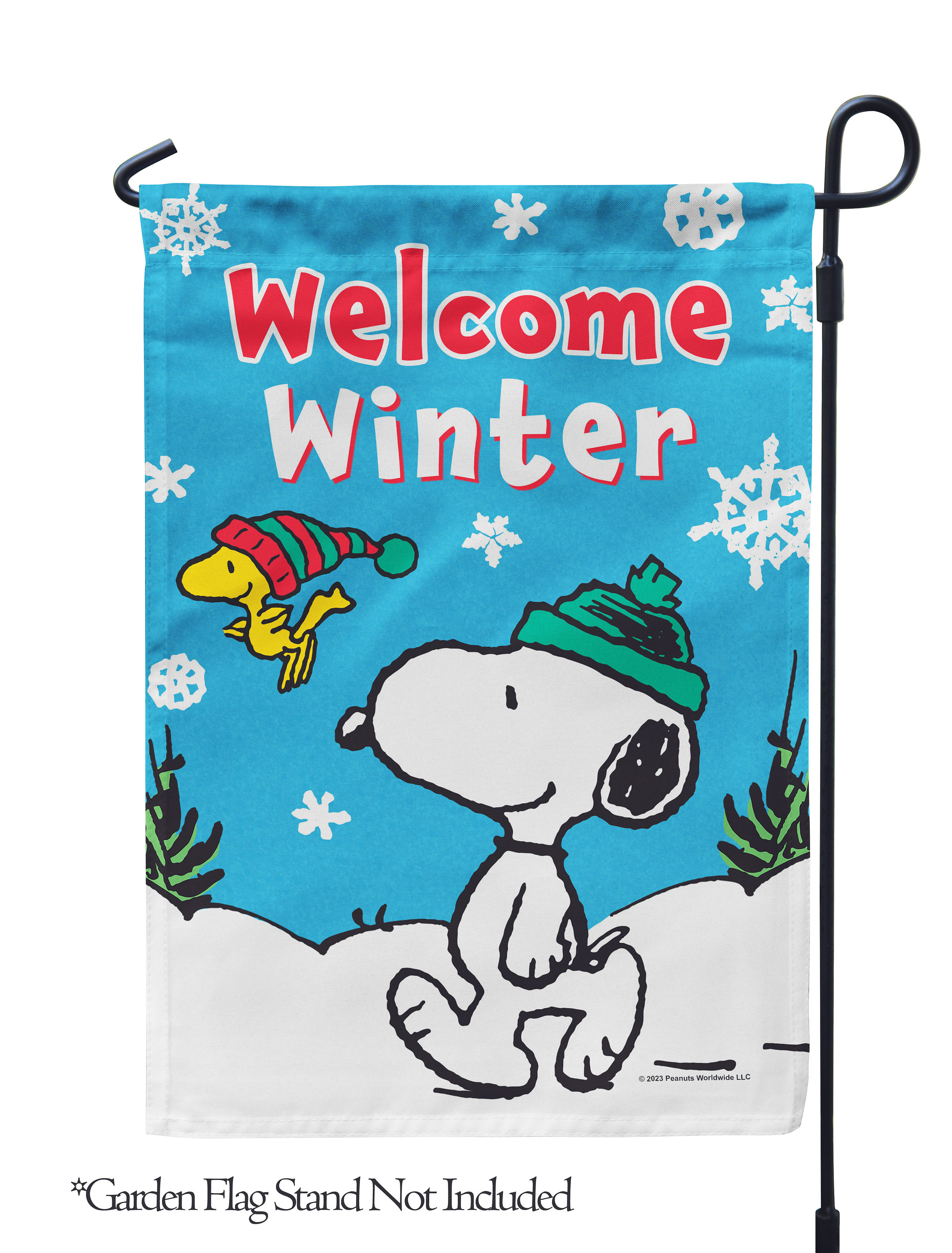 Peanuts Snoopy and Woodstock Winter Flag, Snoopy Holiday Yard Flag ...