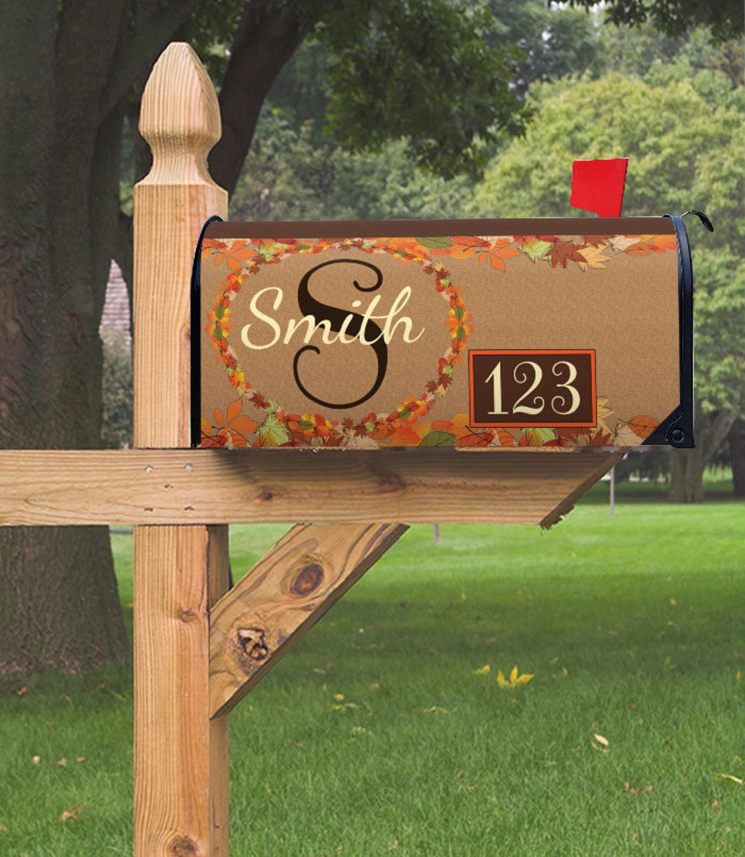 Custom Mailbox Cover, Fall Mailbox Decor, Autumn Outdoor Decor, Leaf ...