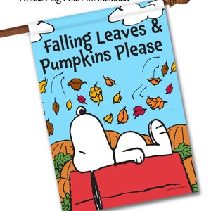 PEANUTS®, PEANUTS® Falling Leaves & Pumpkins Please Snoopy–garden Flag ...