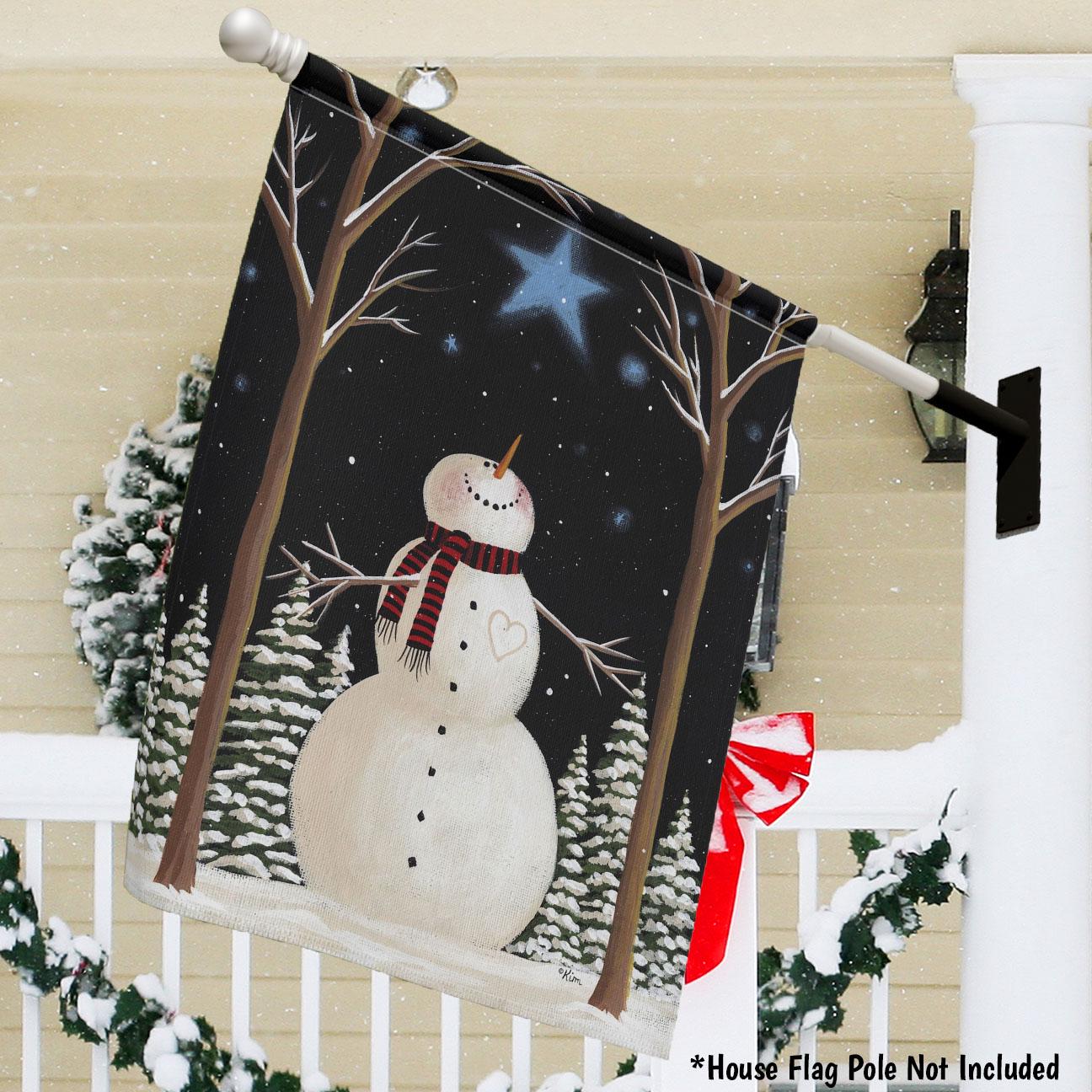 Christmas Snowman Garden Flag, Outdoor Holiday Home Decor, Cute Snowman ...