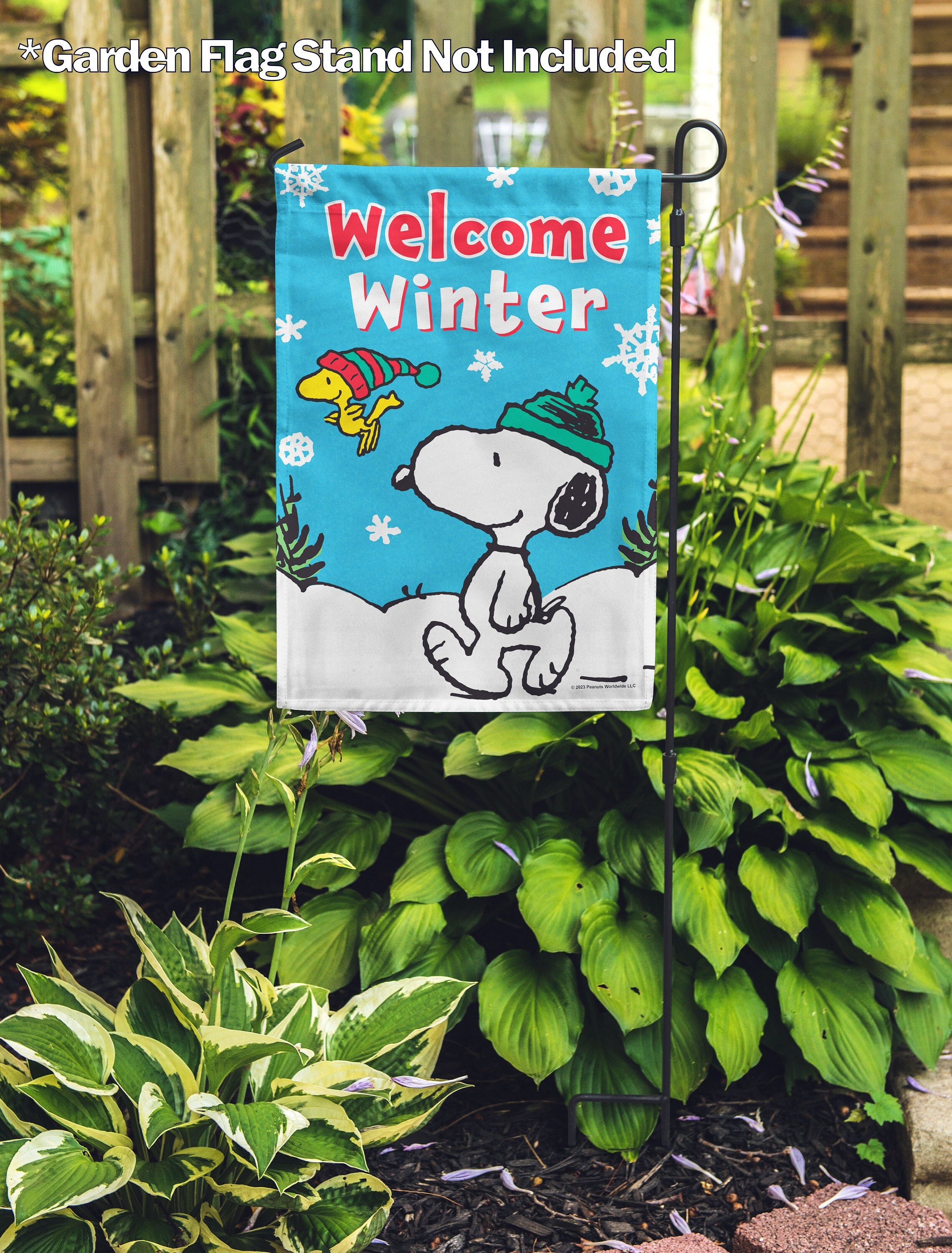 Peanuts Snoopy and Woodstock Winter Flag, Snoopy Holiday Yard Flag ...