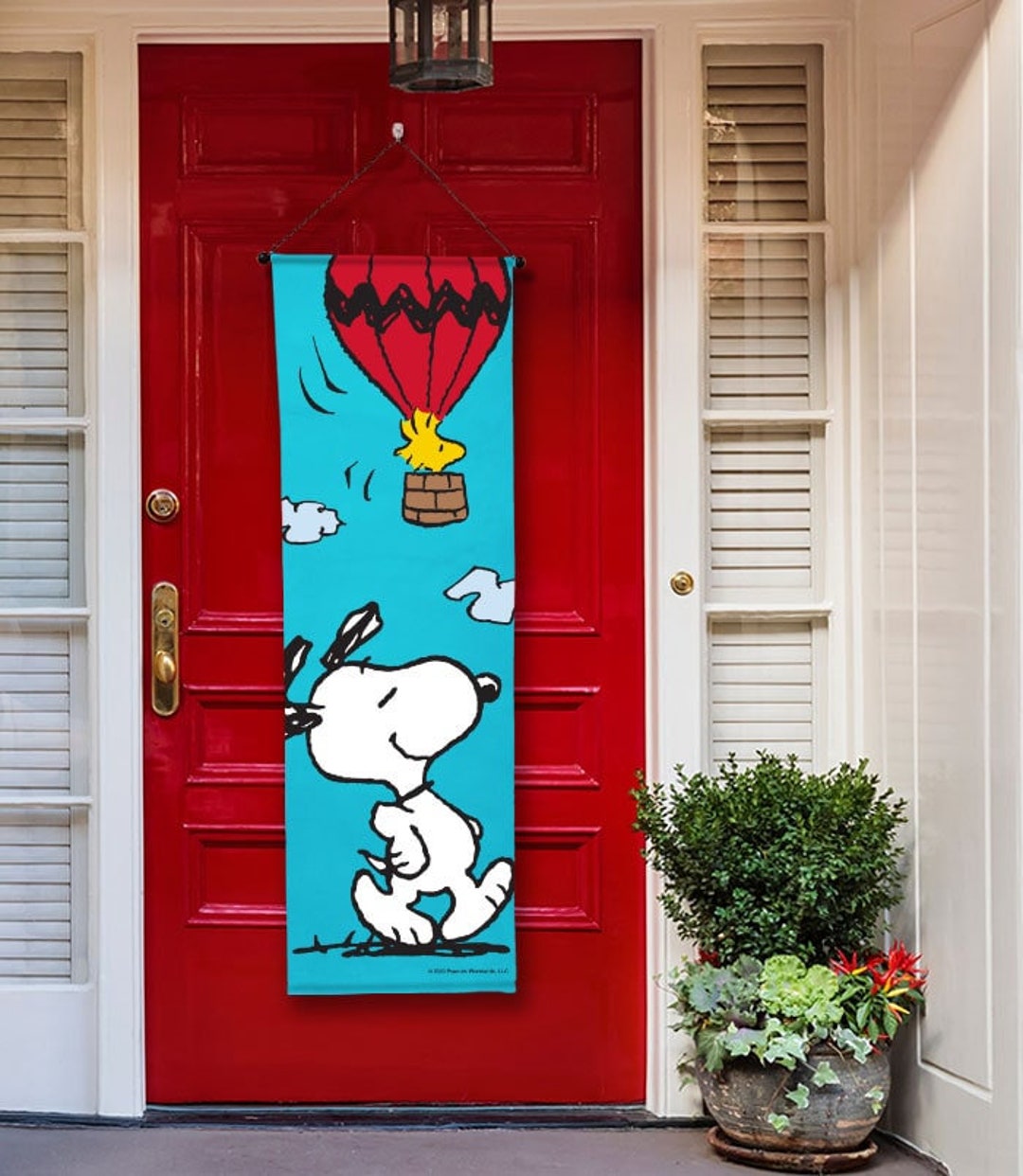 PEANUTS® up and Away Snoopy and Woodstock - Front Door Banner – 15″ X ...
