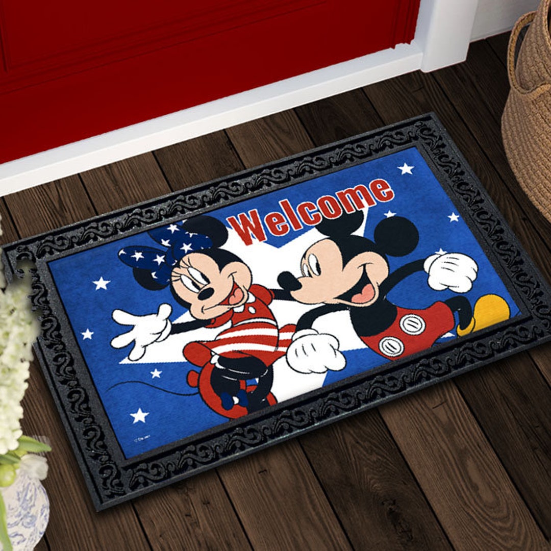 Disney Mickey and Minnie USA Welcome Doormat - 18" X 30", Outdoor ...