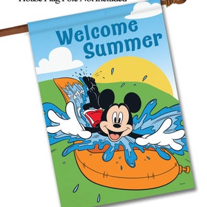 Disney Make a Splash Mickey – Garden Flag 12.5" X 18", House Flag 28" X ...