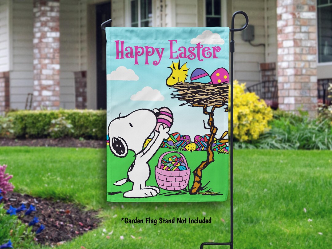 Peanuts Snoopy Easter Flag, Easter Decorations Outdoor Flag, Happy ...