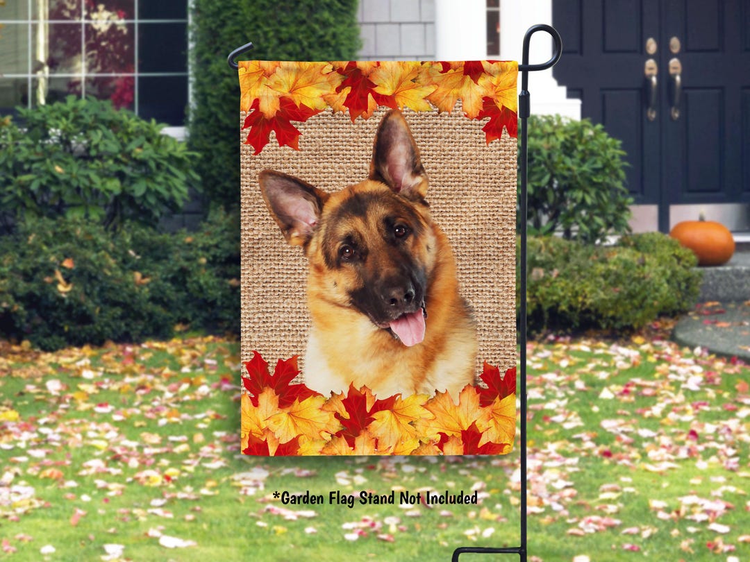 Fall German Shepherd Dog Garden Flag, Outdoor Fall Decor Autumn Yard ...