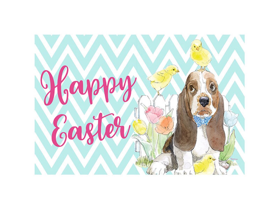 Easter Personalized Happy Easter Basset Hound Doormat - Etsy