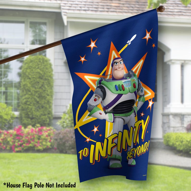 Buzz Lightyear Infinity and Beyond Toy Story Garden Flag or House Flag ...