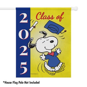 Snoopy Graduation Garden Flag Custom Peanuts Outdoor Graduation ...