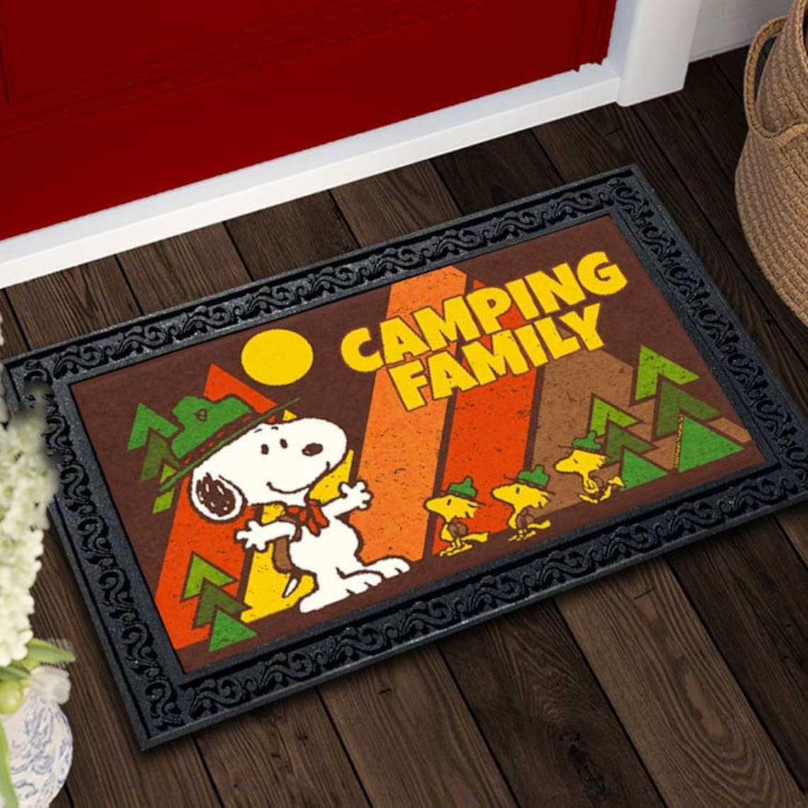 PEANUTS® Camping Therapy Snoopy Doormat 18 X 30 - Etsy