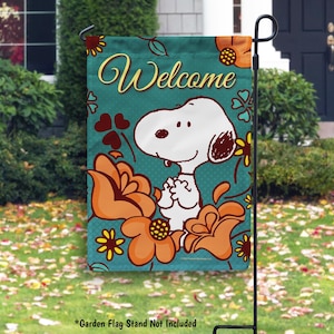 Peanuts Floral Snoopy Garden Flag, Peanuts Spring Yard Flag, Fall ...