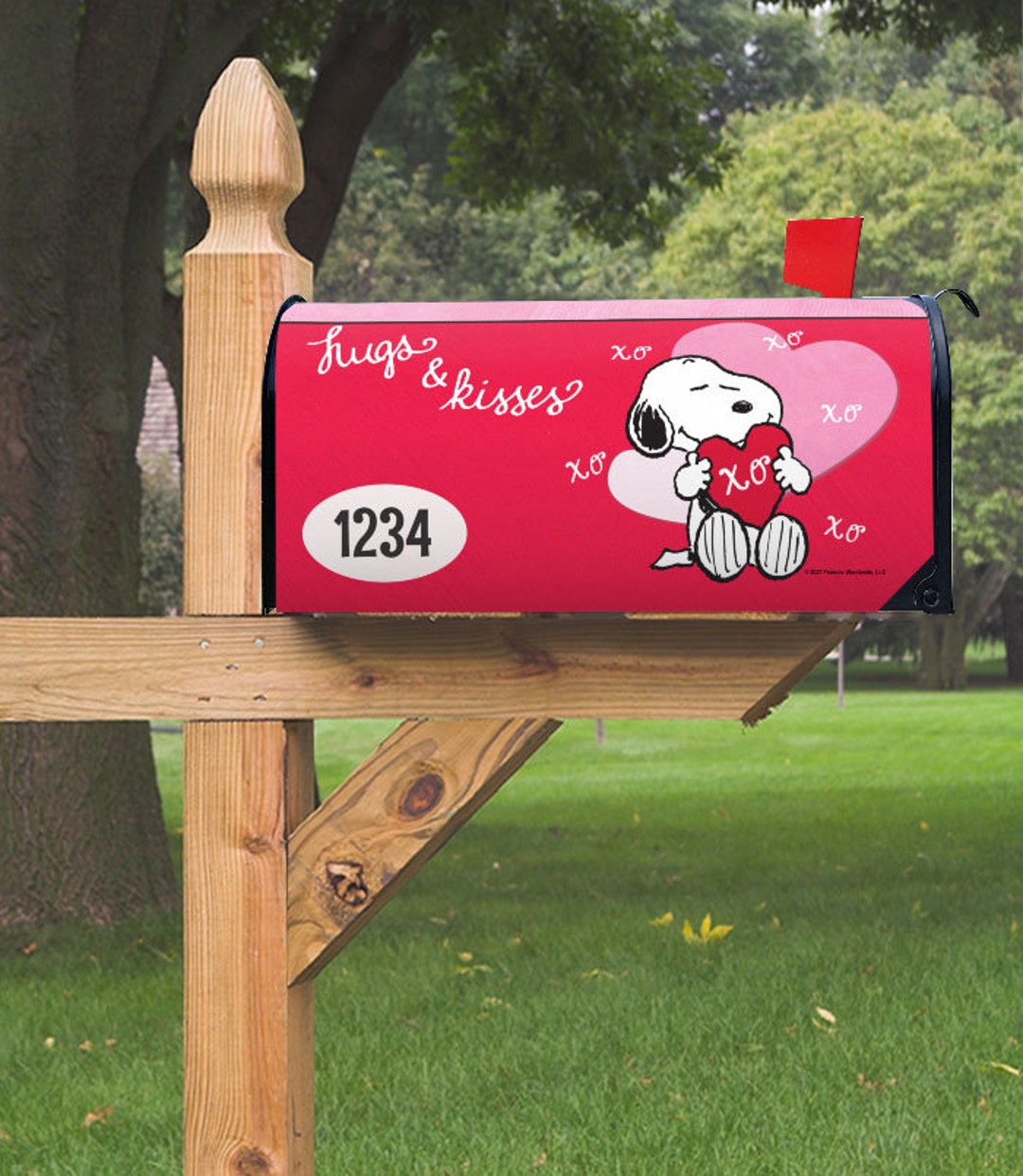 Snoopy Mailbox Cover Peanuts Snoopy Valentines Day Magnetic Mail Box ...