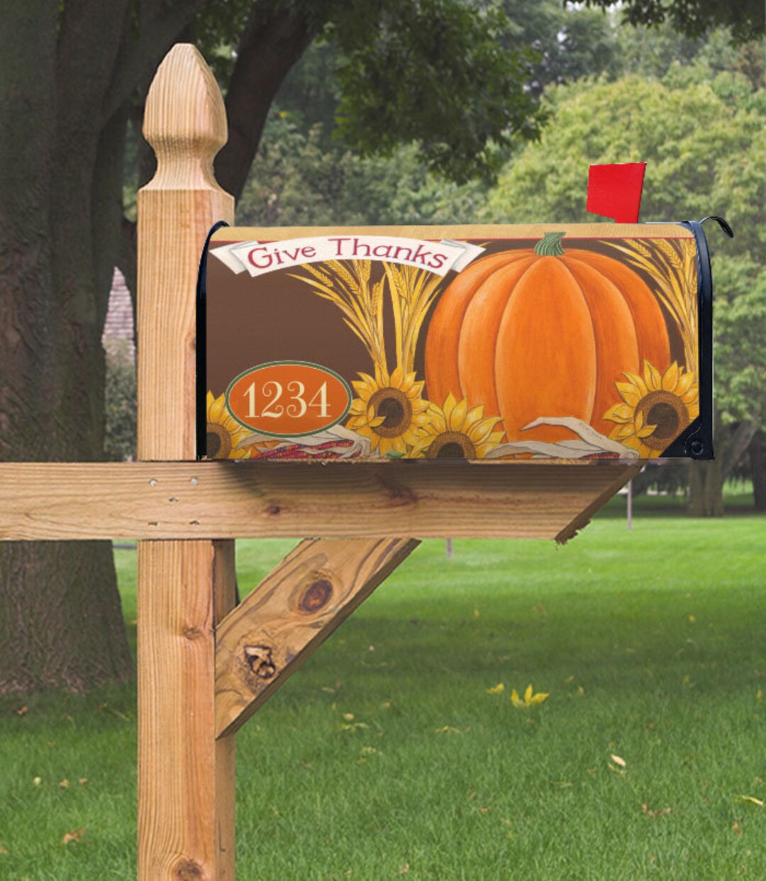Mailbox Cover, Give Thanks Pumpkin Harvest Magnetic Mailbox Cover – 6.5 ...