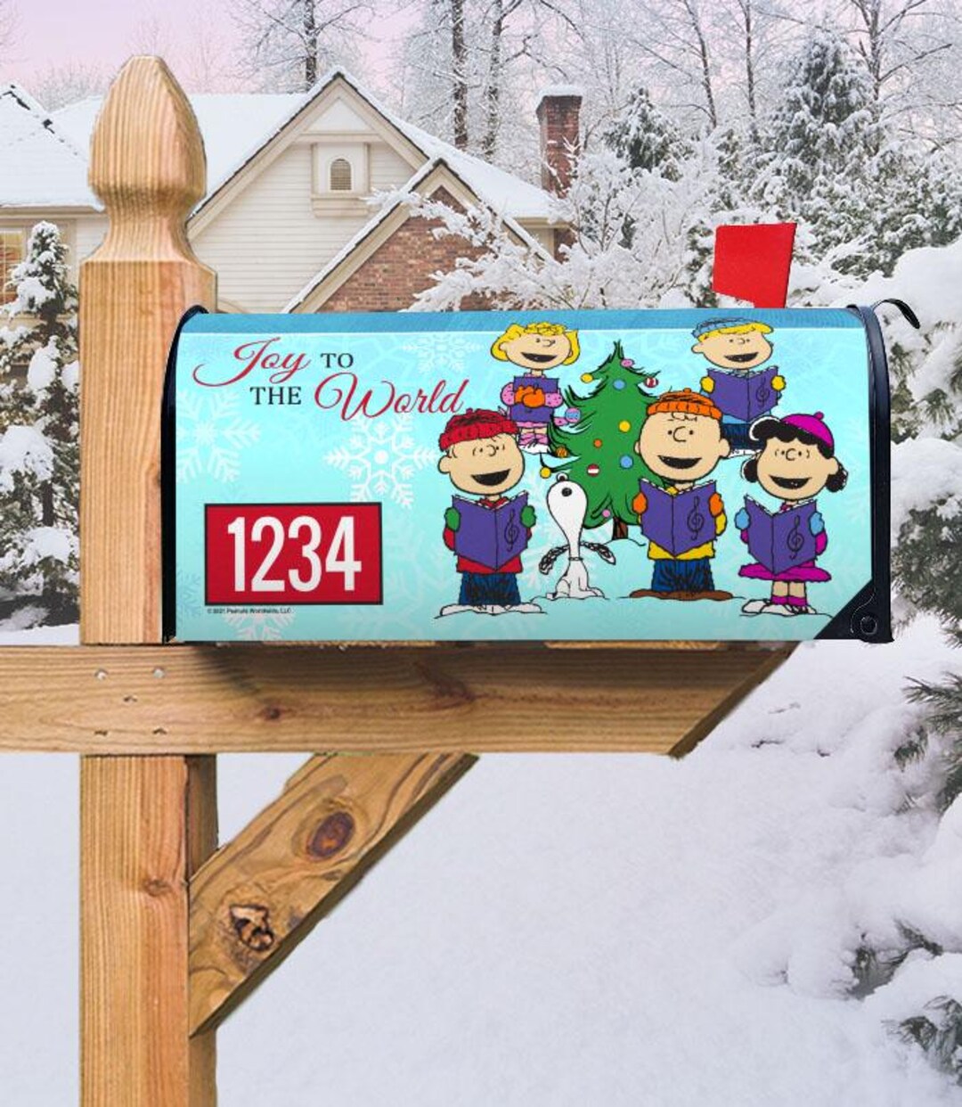 Peanuts Snoopy Christmas Decorative Mailbox Cover, Christmas Snoopy ...