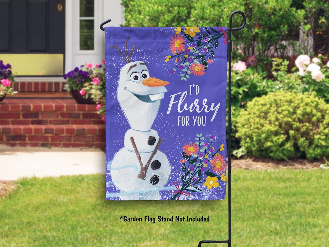 Disney Frozen Olaf Spring Garden Flag, Frozen Valentines Day Flag ...