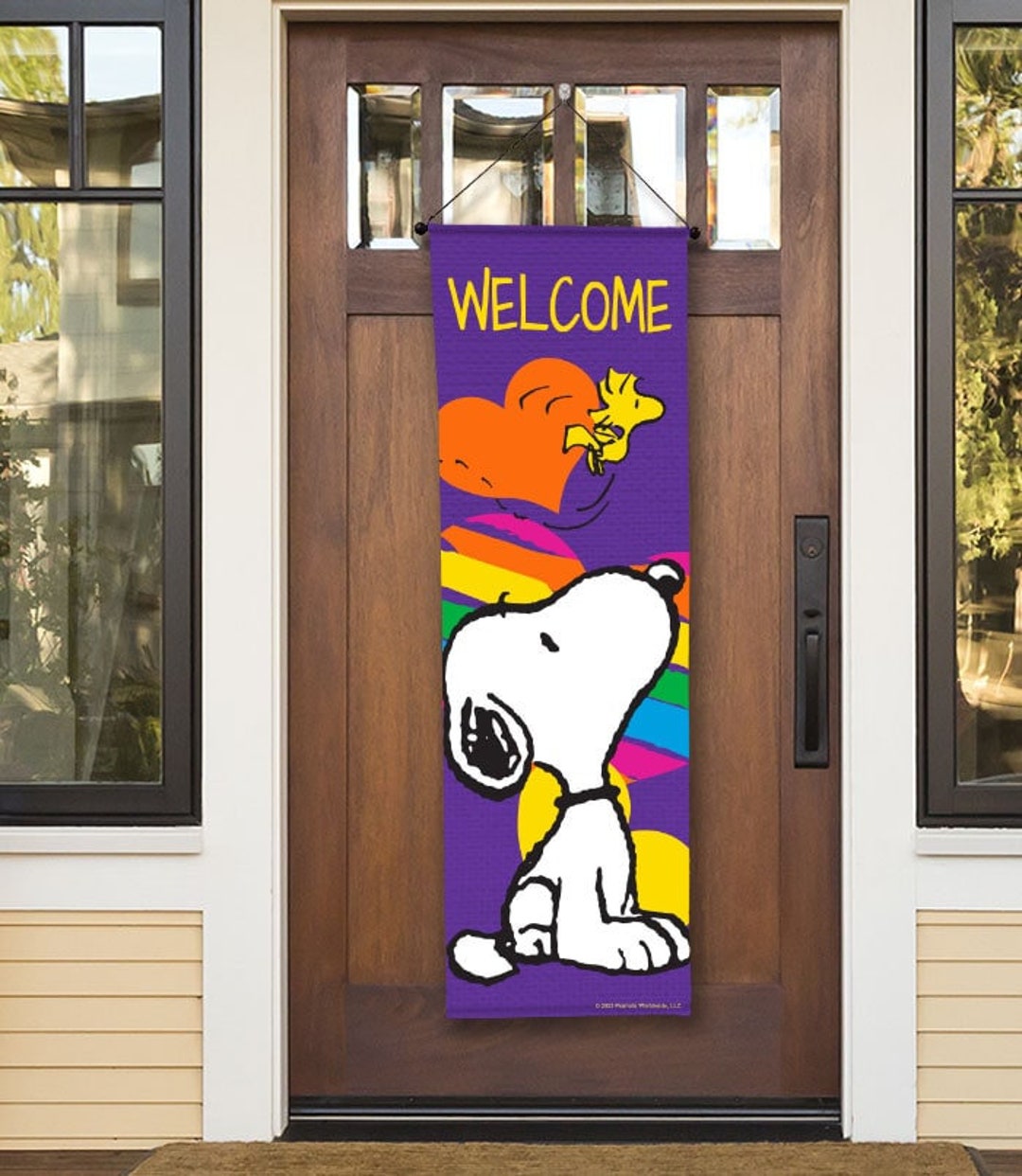 PEANUTS® Rainbow Friendship Snoopy and Woodstock-front Door Banner–15 ...