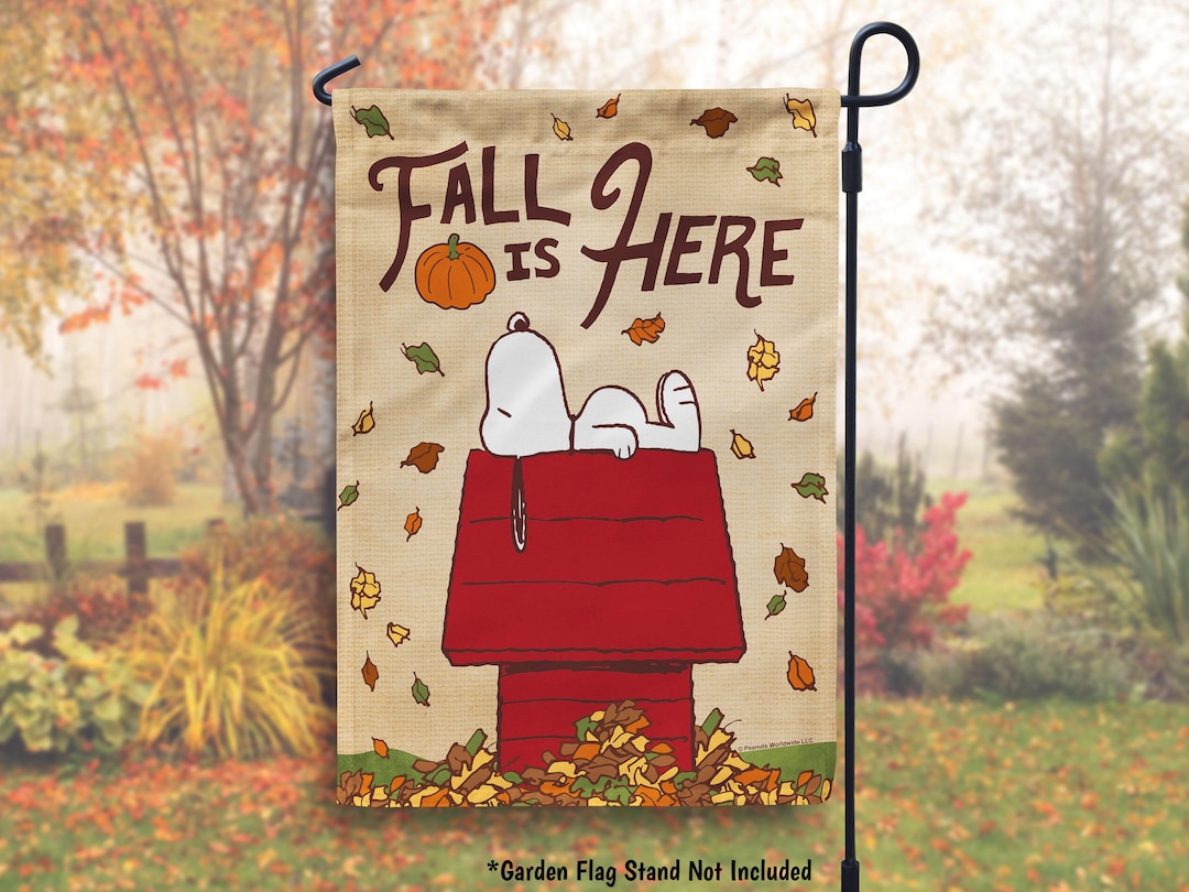 Snoopy Fall Outdoor Decor, Peanuts Fall Garden Flag, Fall House Flag ...