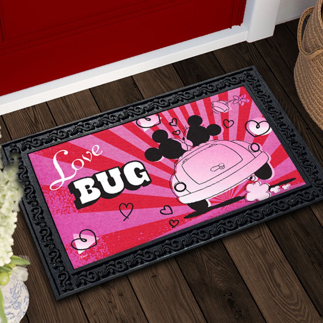 Disney, Love Bug Mickey & Minnie Doormat 18 X 30, Outdoor/indoor, Heavy ...