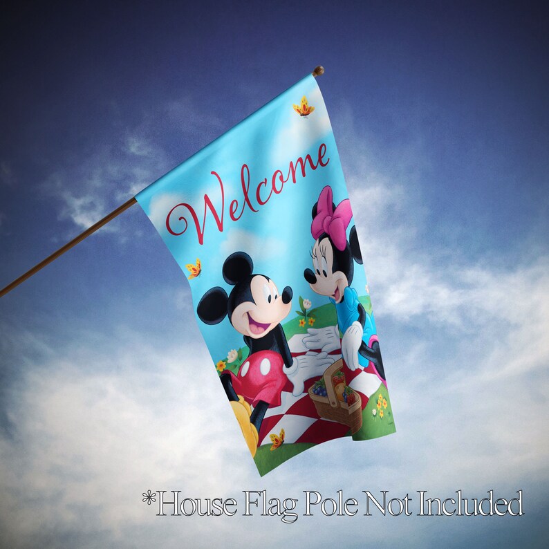 Disney Mickey and Minnie Picnic – Garden Flag 12.5"x18", House Flag 28 ...