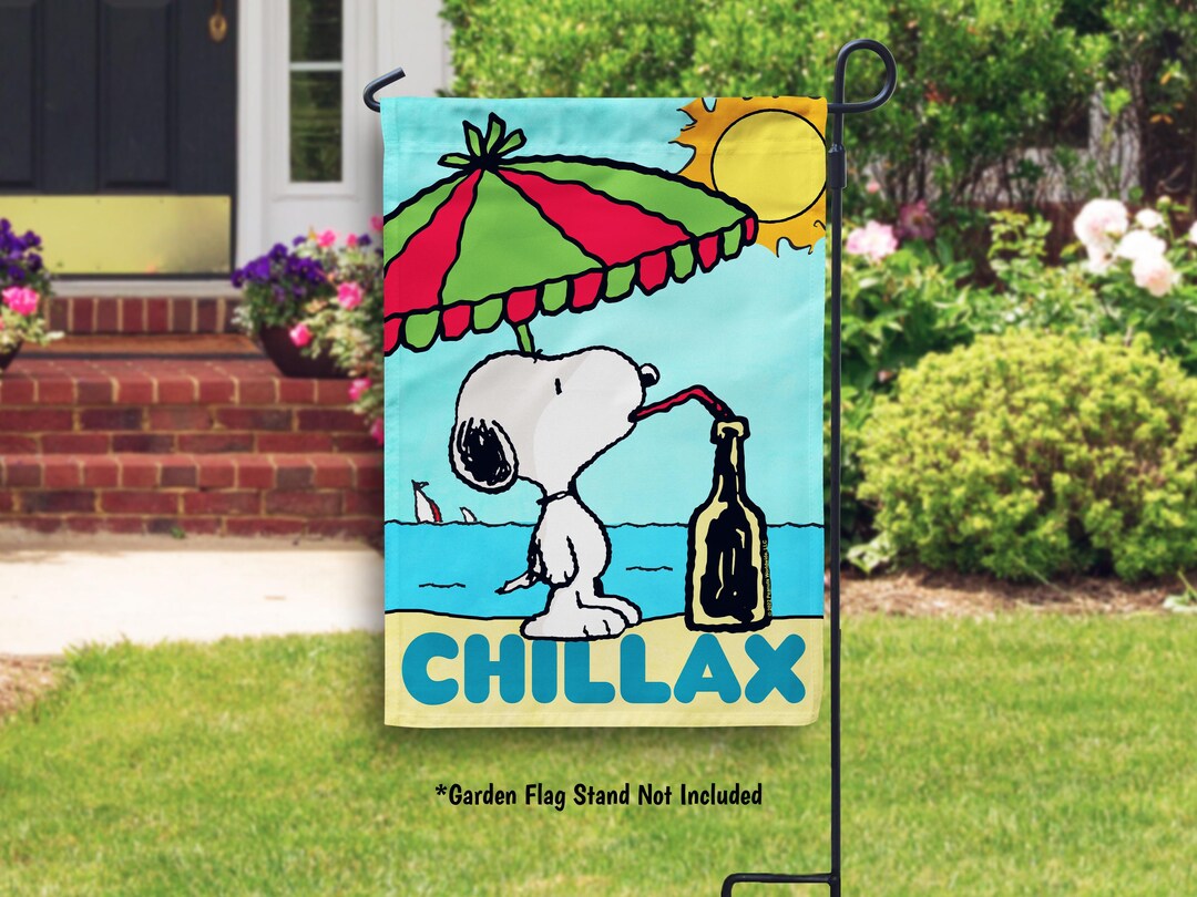 Snoopy Summer Garden Flag Peanuts Beach Snoopy Coastal House Flag ...