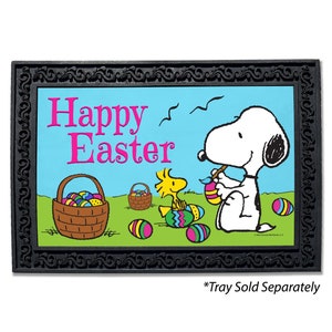PEANUTS® Snoopy Painting Eggs Easter Doormat, Outdoor/indoor, Heavy ...