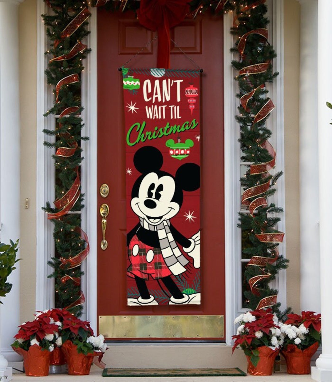 Disney Can't Wait Til Christmas Mickey - Front Door Banner – 15″ X 47 ...