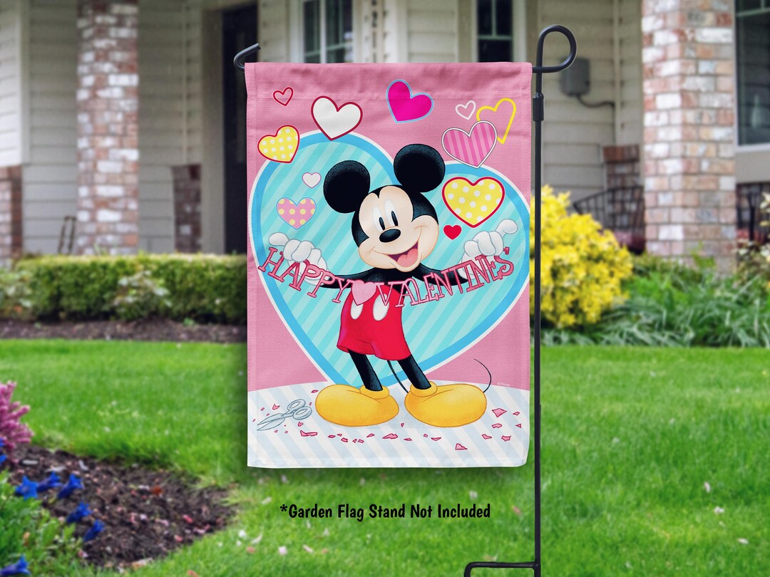Mickey Mouse Happy Valentine’s Day Flag, Disney Valentines House Flag ...