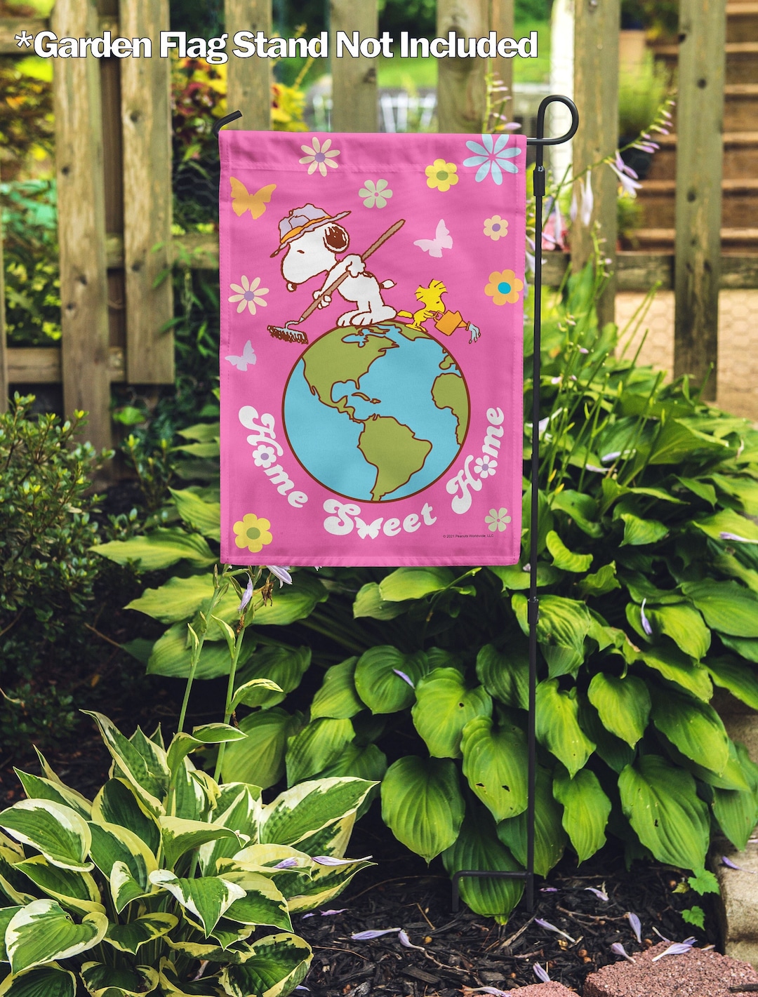 Peanuts Home Sweet Home Mother Earth Garden Flag, Snoopy Environmental ...