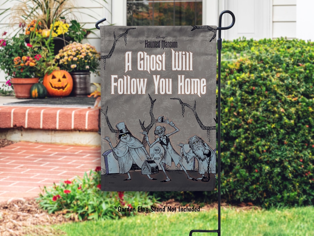 Haunted Mansion Hitchhiking Ghosts Halloween Decor Garden Flag Disney ...