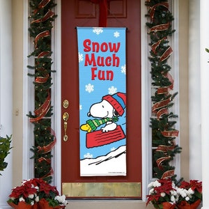 PEANUTS® Snow Much Fun - Front Door Banner – 15″ X 47″, Outdoor/indoor ...