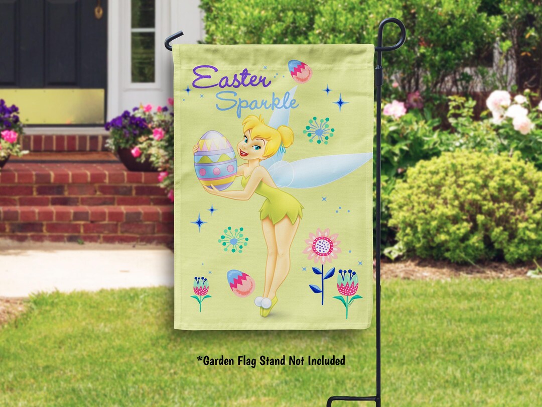 Disney Easter Fairy Garden Flag, Tinker Bell Easter Flag, Spring ...
