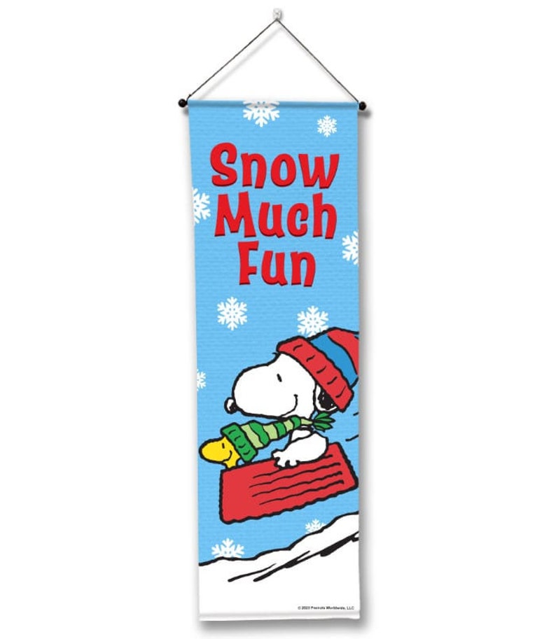 Snoopy and Woodstock Winter Front Door Banner, Peanuts Winter Decor ...
