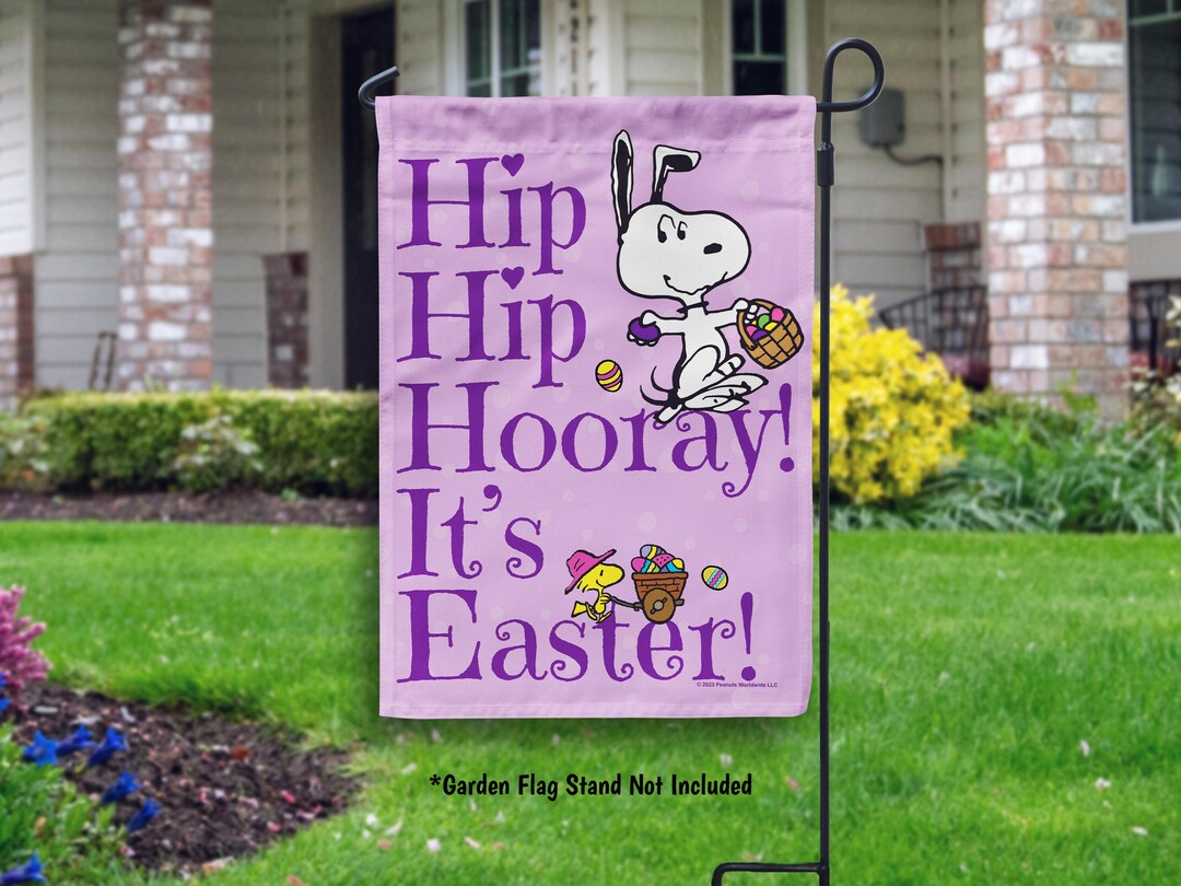 Peanuts Easter Snoopy Garden Flag, Easter Decorations Outdoor Flag ...