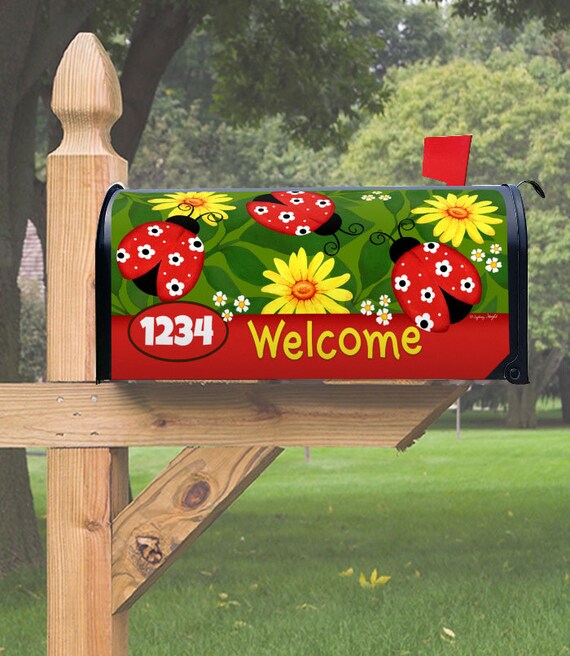 Mailbox Cover Daisy Ladybug Welcome Magnetic Mailbox Cover - Etsy