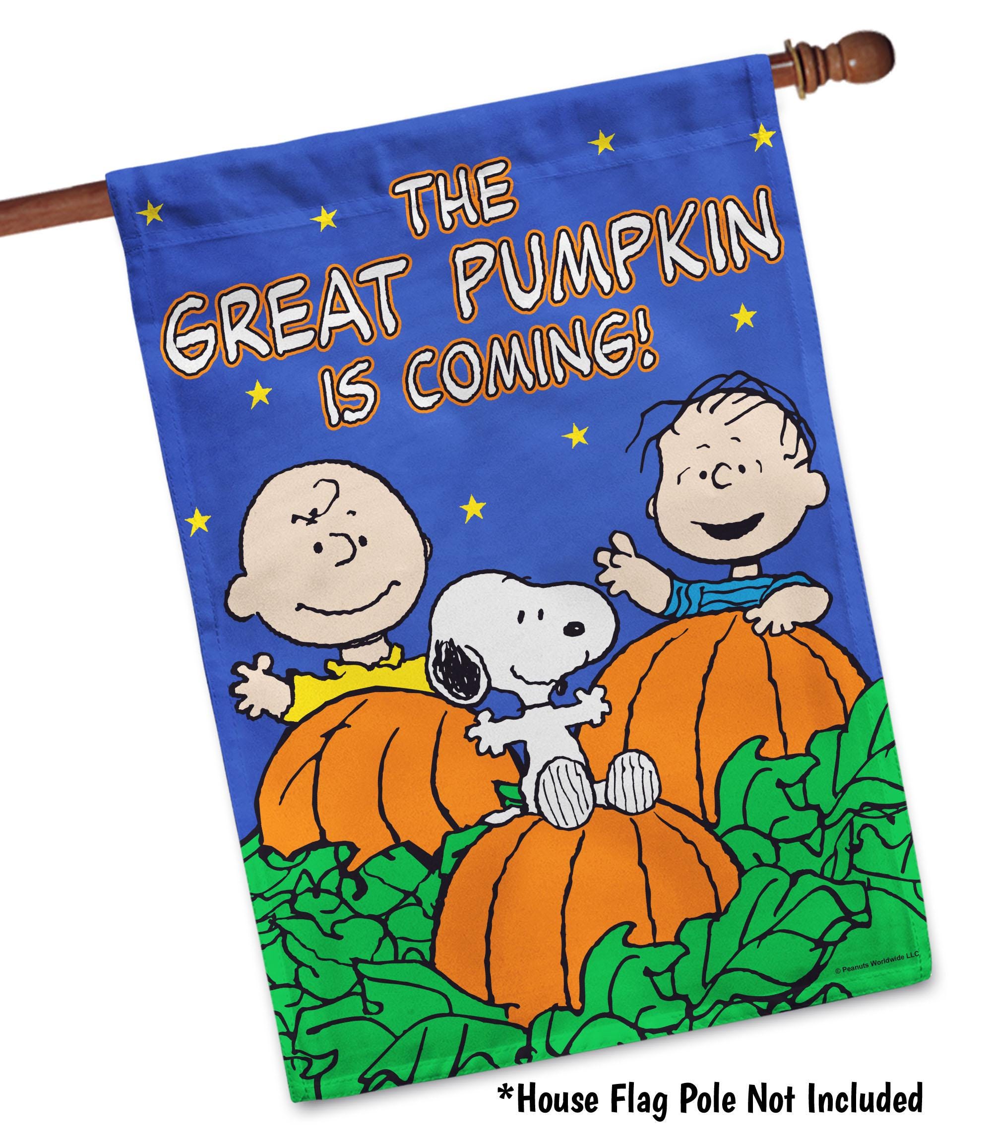 Peanuts Fall Flag, Peanuts Great Pumpkin Charlie Brown Garden Flag ...