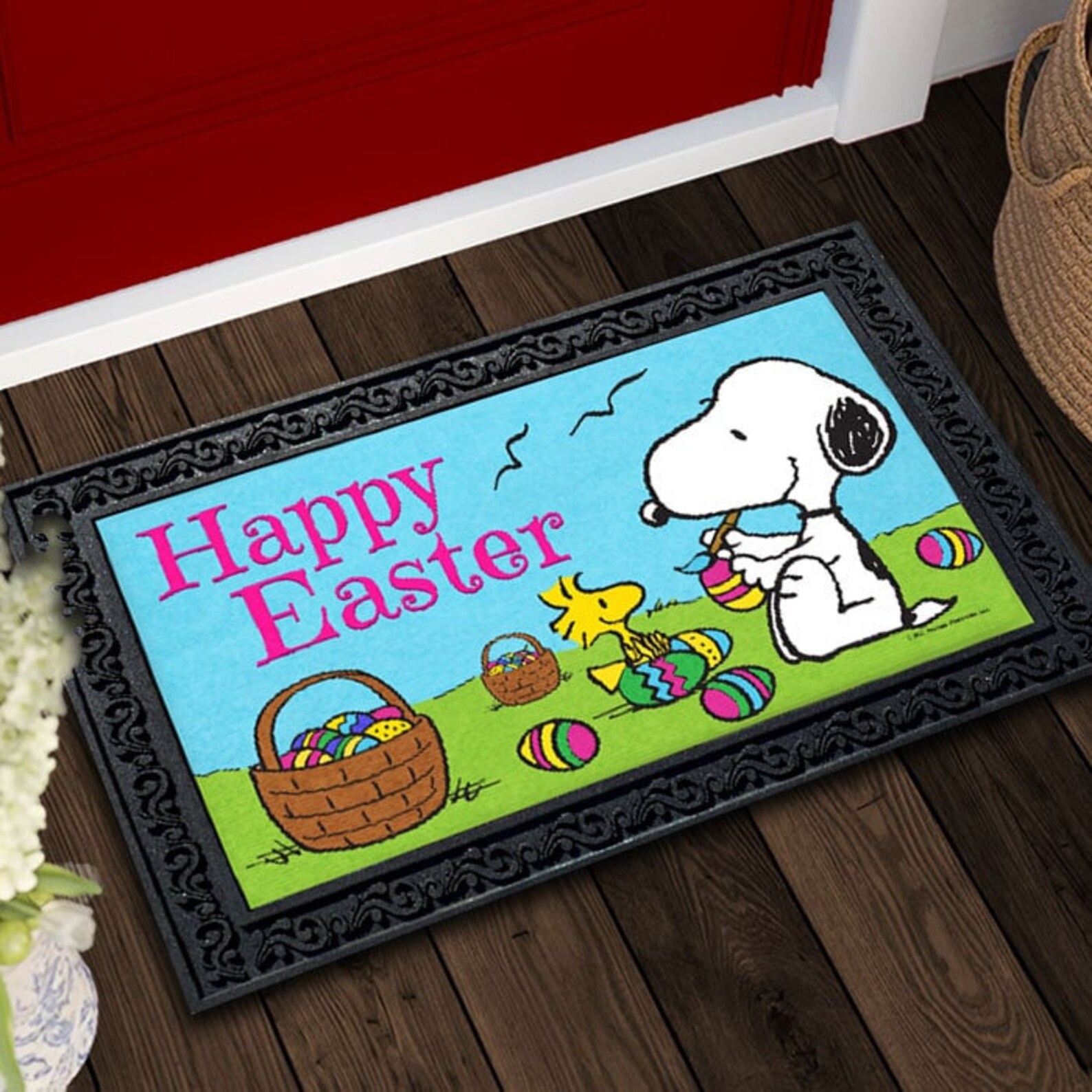 PEANUTS® Snoopy Painting Eggs Easter Doormat, Outdoor/indoor, Heavy ...