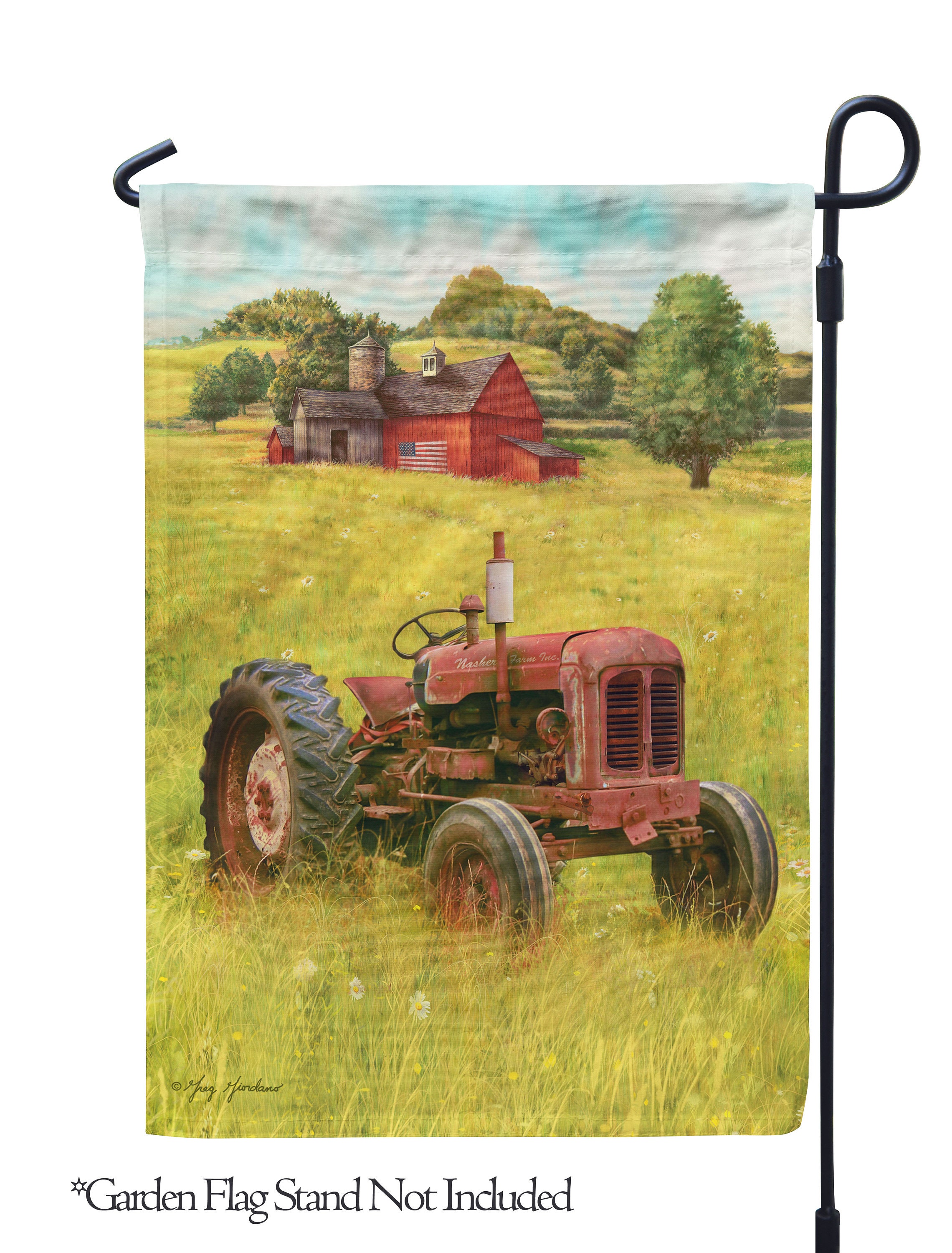Farm and Folk, Rustic Barn Tractor, Garden Flag – 12.5” X 18”, House ...