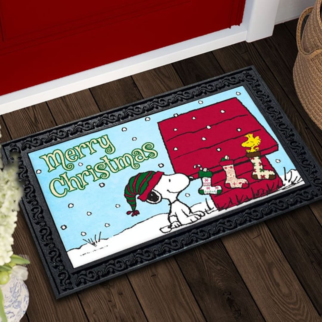 PEANUTS® Christmas Trimmings Snoopy Doormat - 18"x30", Outdoor/indoor ...