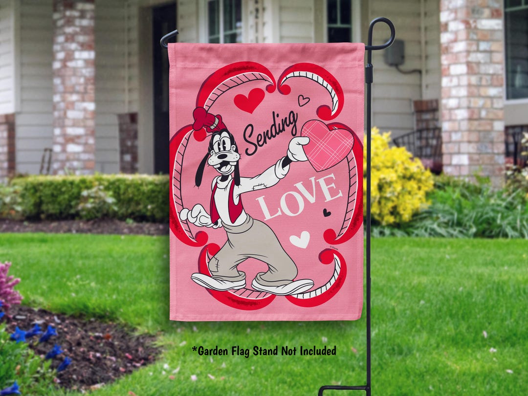 Disney Goofy Flag Valentines Day Outdoor Yard Flag, Disney A Goofy ...