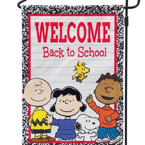 PEANUTS® Welcome Back to School Peanuts & the Gang–garden Flag 12.5" X ...