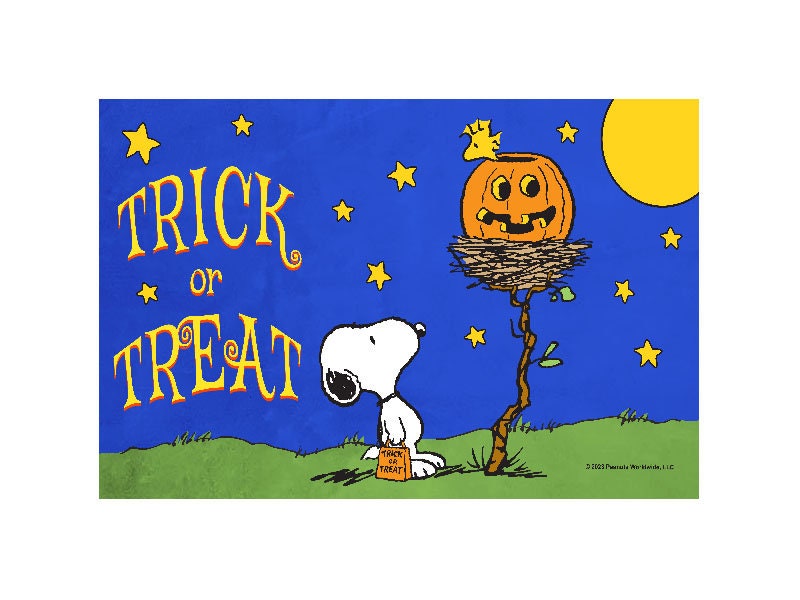 Snoopy Halloween Doormat Outdoor Decor, Peanuts Snoopy Woodstock Spooky ...