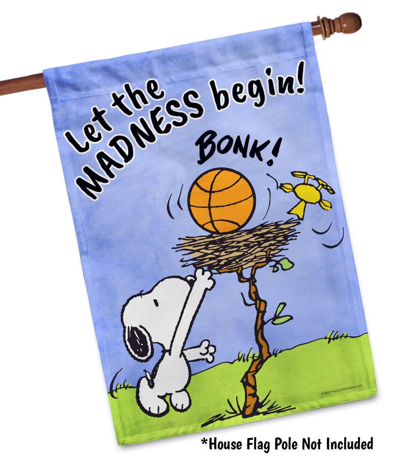 Peanuts Snoopy Basketball Garden Flag or House Flag Madness Begin - Etsy