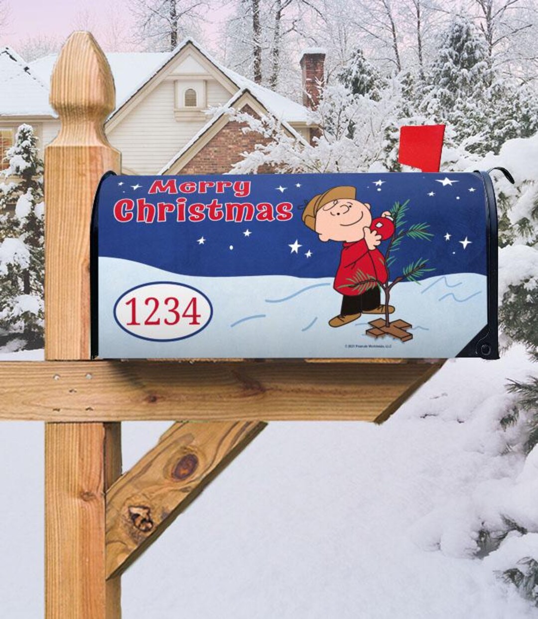 Merry Christmas Charlie Brown Mailbox Cover, Peanuts Charlie Brown Tree ...