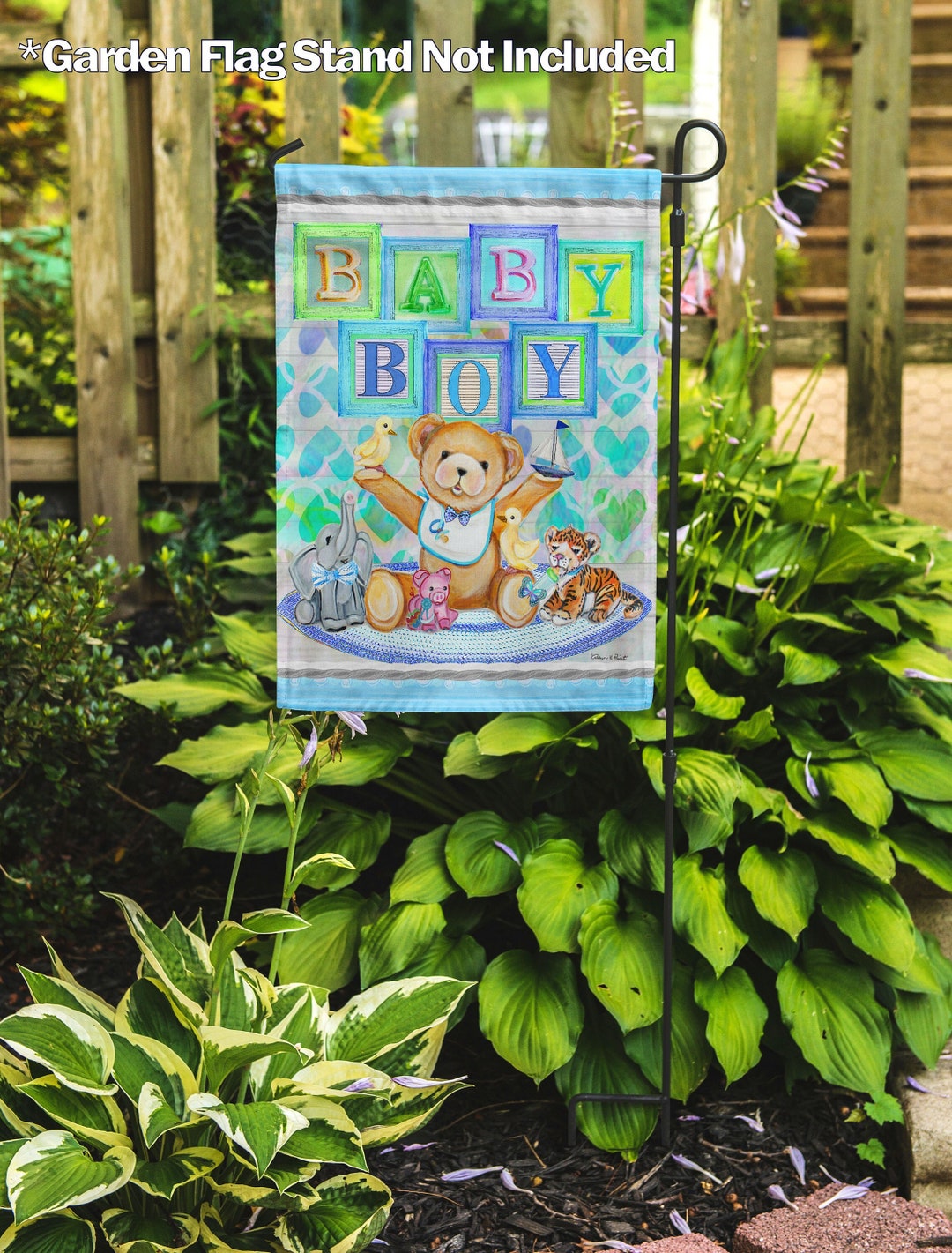 It's a Boy Baby Shower Garden Flag, Birth Announcement House Flag ...