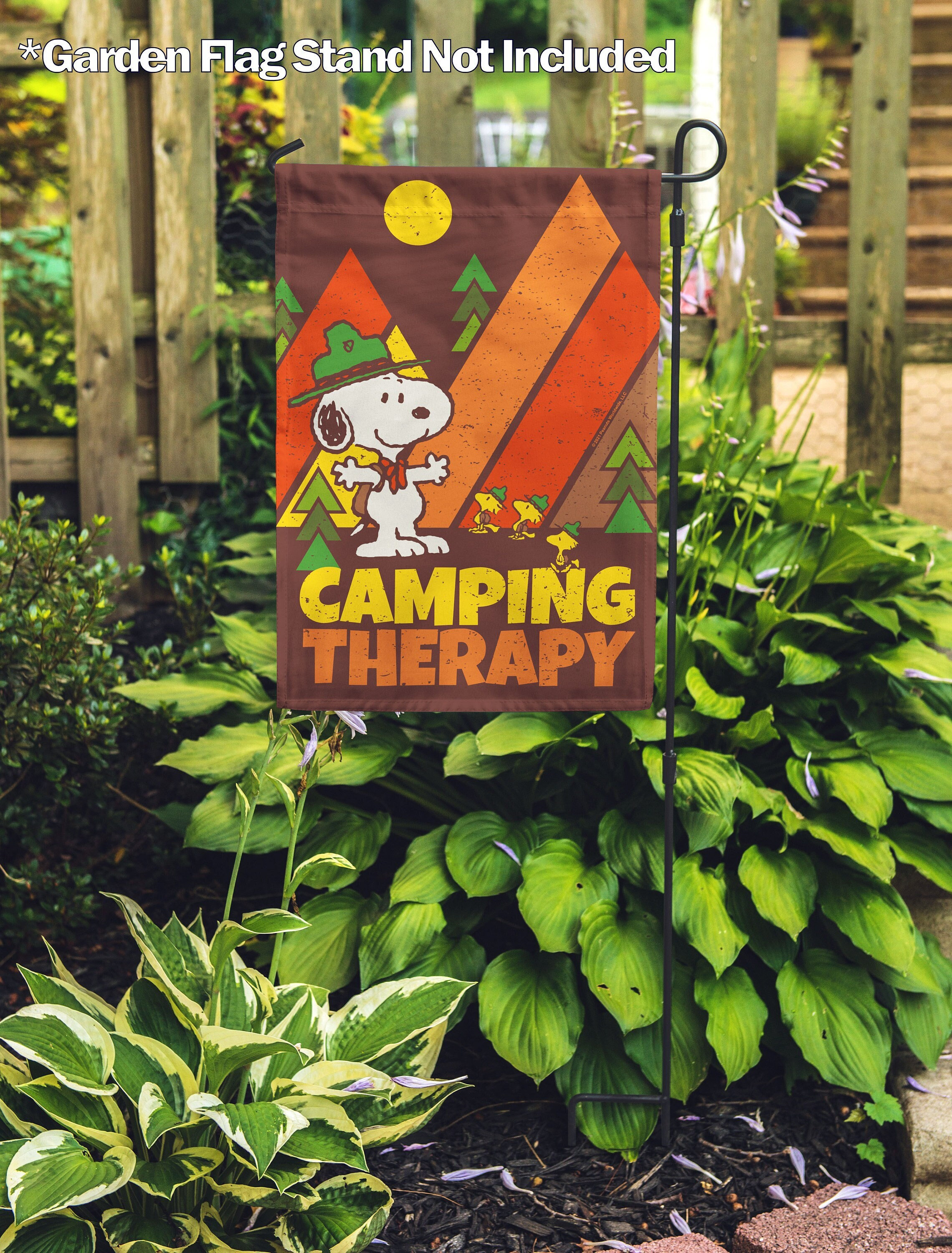 PEANUTS® PEANUTS® Camping Therapy Snoopy Garden Flag - Etsy