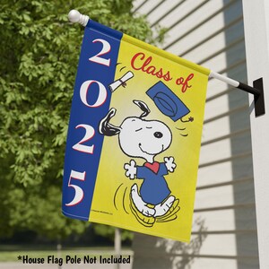 Snoopy Graduation Garden Flag Custom Peanuts Outdoor Graduation ...