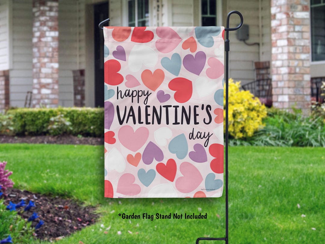 Happy Valentine's Day Sweet Hearts Garden Flag, Valentines Day Outdoor ...