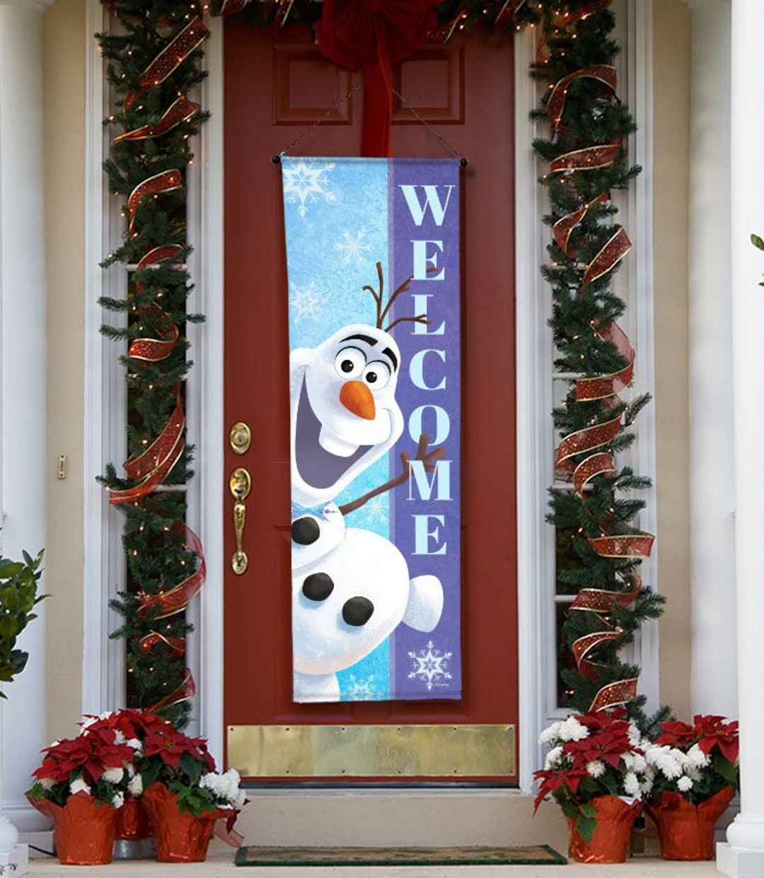 Disney Olaf Welcome - Front Door Banner – 15″ X 47″, Outdoor/indoor ...