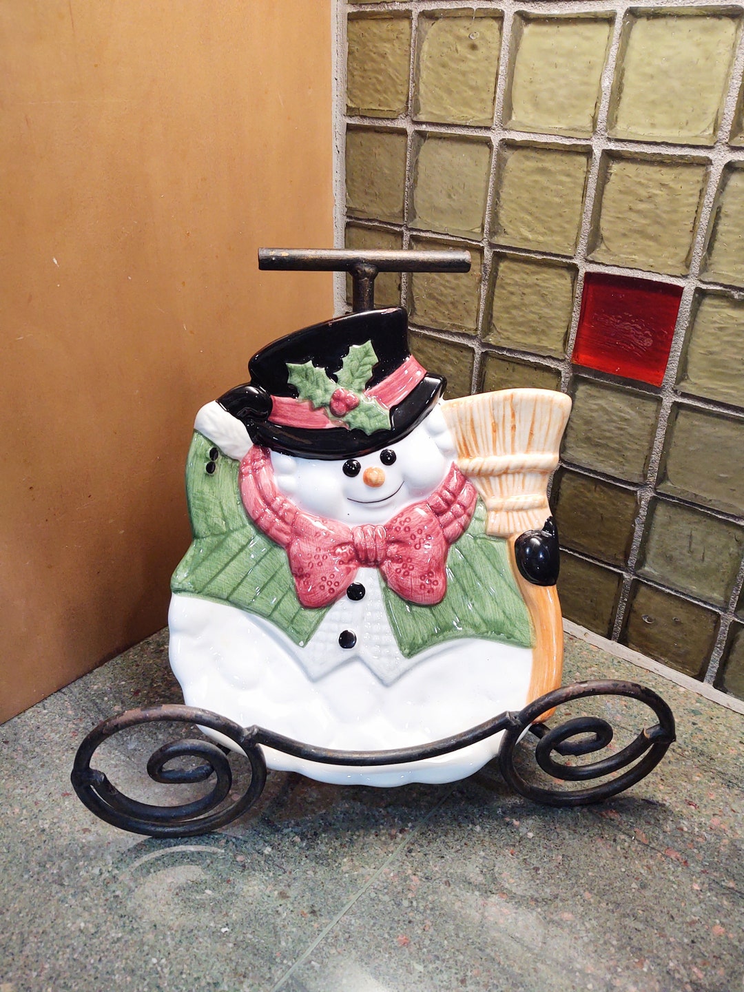 Fitz and Floyd Fine Ceramic Snowman Plate - Etsy