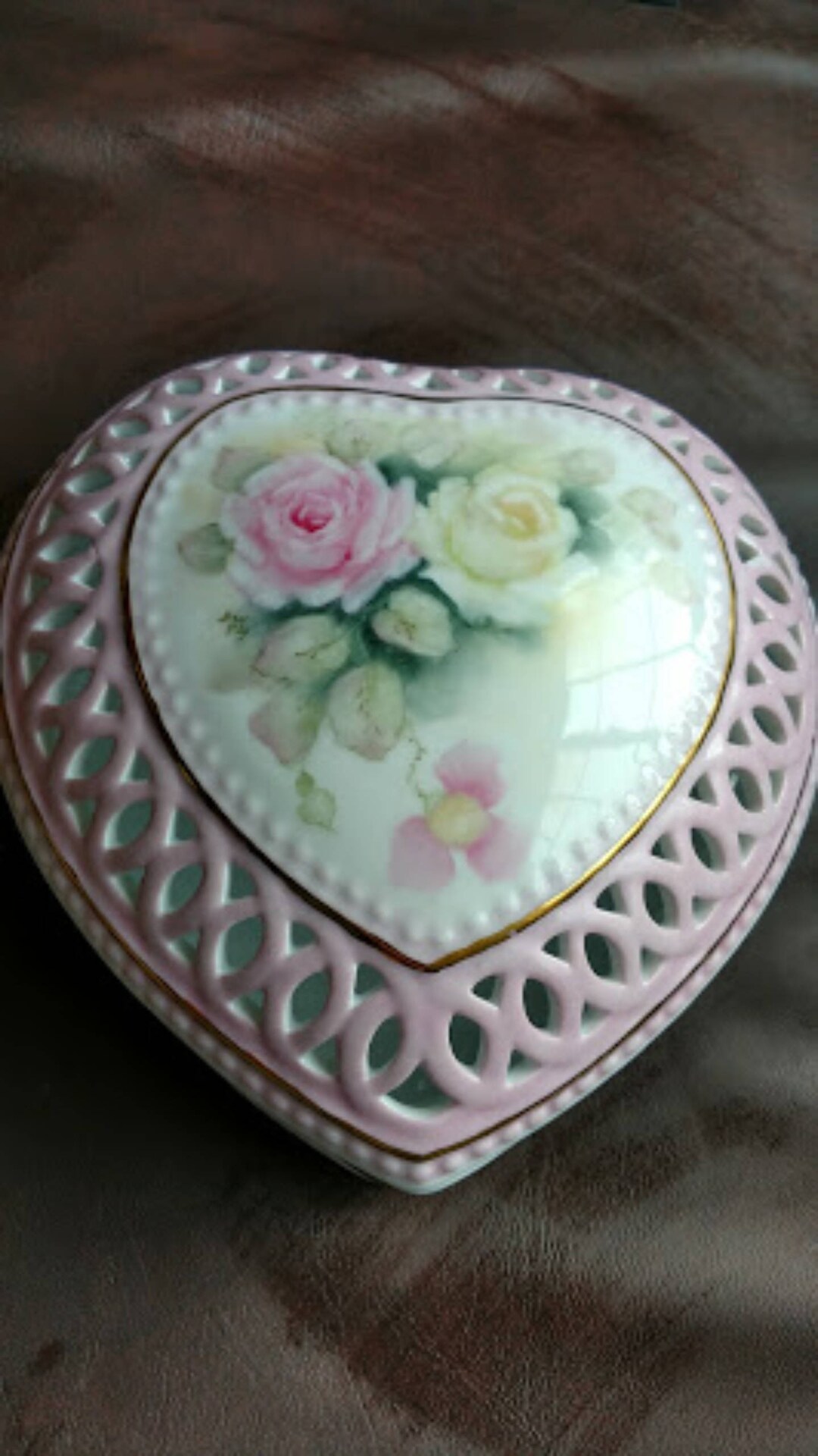Hand Painted Woven Porcelain Heart - Etsy